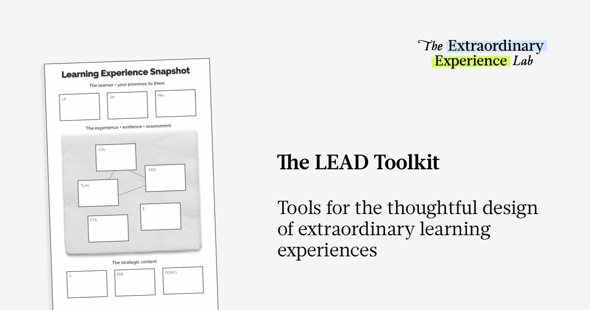 The LEAD Toolkit | The Extraordinary Experience Lab
